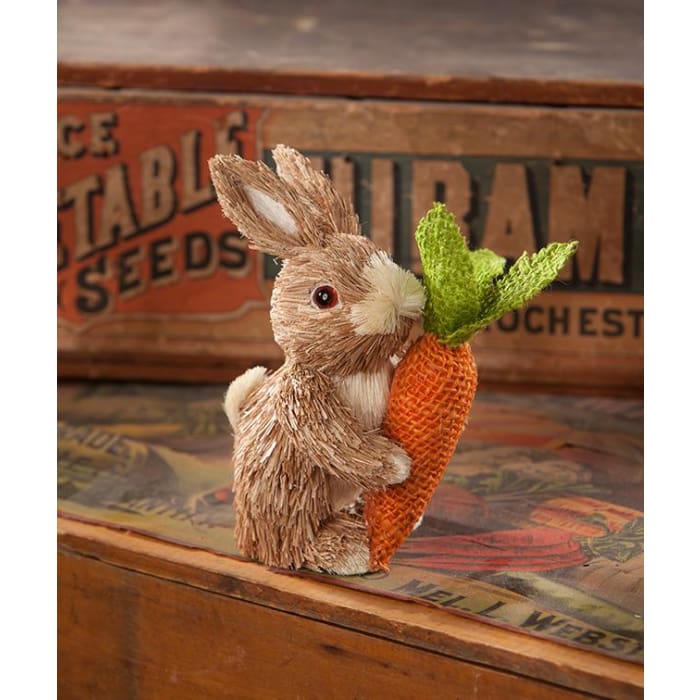 Easter Natural Grass Bunny With Carrot
